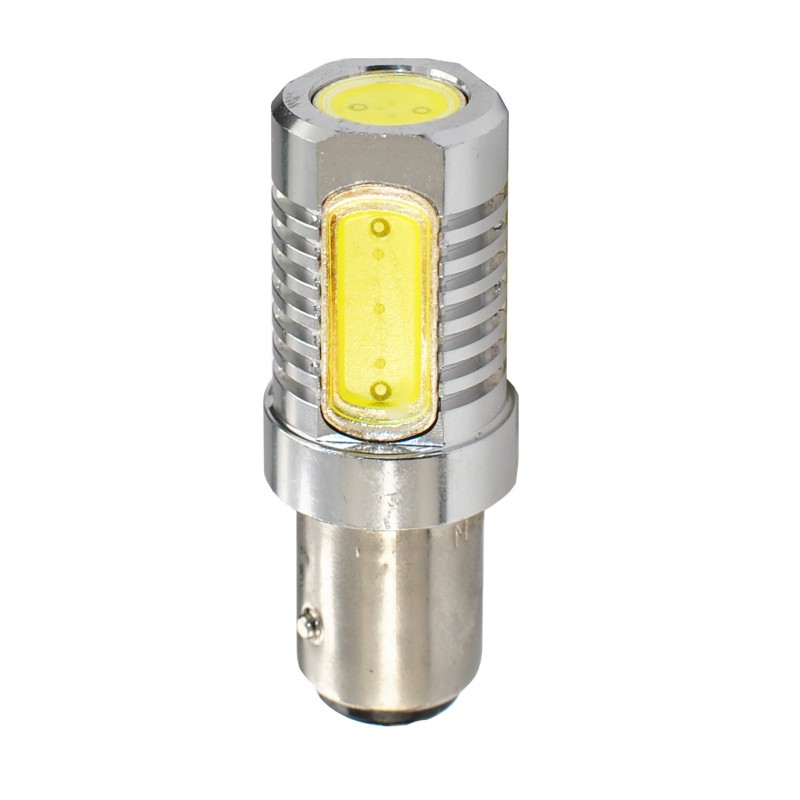 Blister 1 ampoule à LED S25 - Ba15s P21W - 12V - 6.00W - 4 x High Power 1.5W - Blanc - SARL Difag