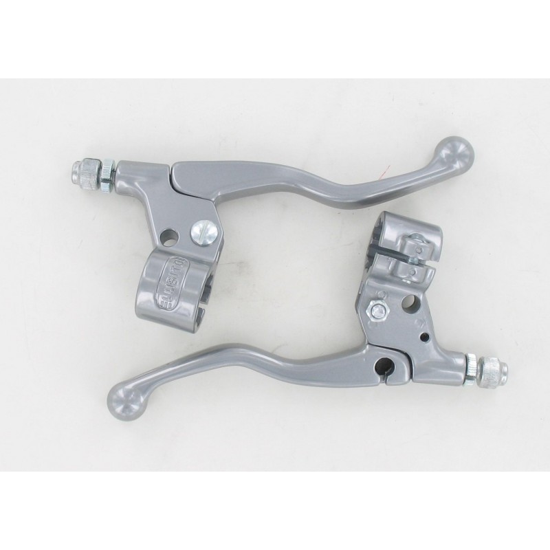 Paire leviers de frein courts métal Gris métallisé - SARL Difag